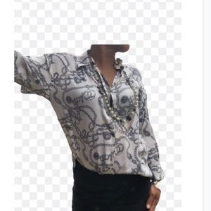 CHANEL | Tops | Chanel Vintage Logo Blouse | Poshmark